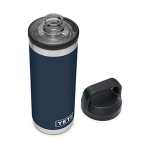 yeti rambler 18 oz bottle, vacuum insulated, stainless steel with chug cap, navy