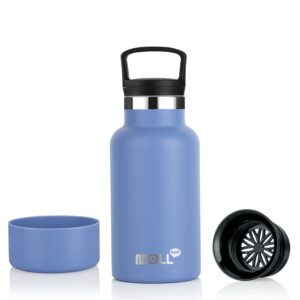 mollcity kids water bottle 12 oz stainless steel vacuum insulated water bottle with leak proof lid, sports water flask with wide handle (royal blue)