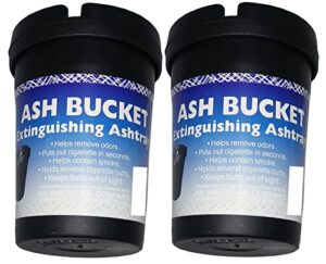 ash bucket (2 pack extinguishing car cigarette ashtray butt bucket portable ashtray smoking accessory auto truck home office beach black