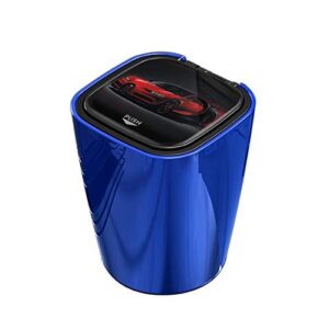 ashtray car ashtray double-layer automatic smoke exhaust windproof ashtray with light car trash can-blue