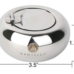 Mantello Ashtray for Outside, Ashtray with Lid Smell Proof, Stainless Steel Home Ashtrays, Ashtray with Cover, Indoor/Outdoor Ashtray