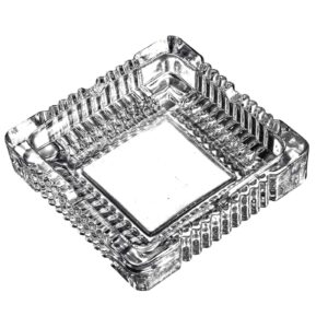 amlong crystal large classic square ashtray 6 inch x 6 inch