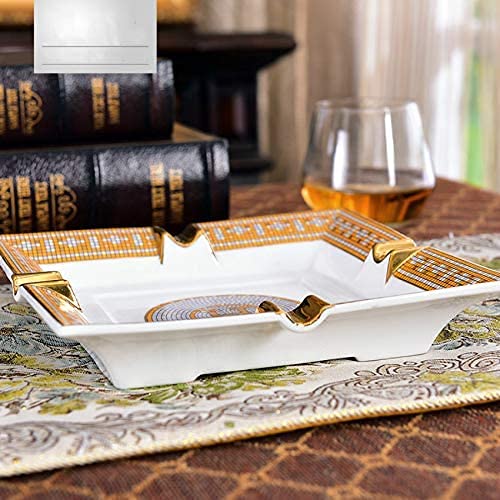 BAKEBK Tabletop Ashtray,Cigar Ashtray for Indoor or Outdoor Use,European Porcelain Ashtray,Cigar Cigarette Ashtray for Patio/Outside/Indoor Ashtray