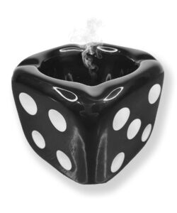 jeuristic ashtrays for cigarettes dice ash tray - premium ceramic retro cool ashtrays gifts for smokers home ashtrays for indoor outdoor patio desktop decor unique fancy ashtray cute ashtray black