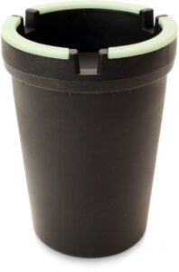 vip home essentials stub out glow in the dark and non-glow - butt bucket ashtray (black, regular)