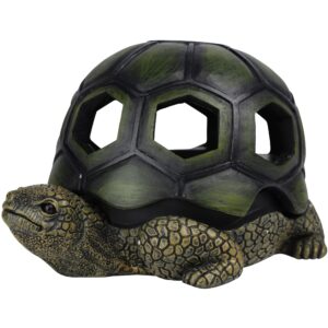 kiwikols large turtle ashtray - cigar use - dark green resin - discrete decoration - smoker enthusiast - cigarettes - smokeless & windproof - outdoor patio ashtray