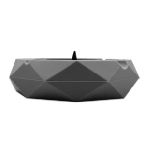 1 Silicone Geometric Ashtray - Gray - Unbreakable Multipurpose Portable Storage Tray - w/Glass Friendly Tapping Center by ooDuo