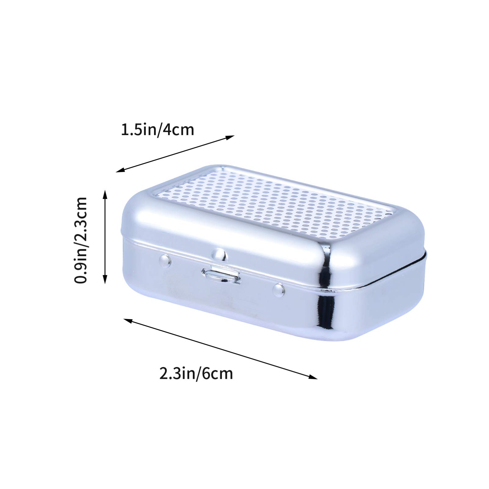 GARNECK Mini Compact Stainless Steel Portable Ashtray, Car Supplies White Patch Ashtray with Lid