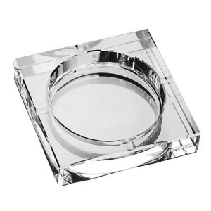 amlong crystal large square crystal ashtray with gift box, 6 x 6 inch (150mm x150mm), clear