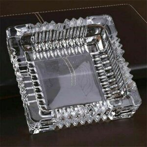 2PCS 4 inch Ashtray,Square Tabletop Glass Ashtray Smoke Collectible Tribal Decoration