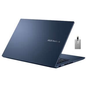 asus vivobook 14" fhd business laptop, intel core i5 1235u, 16gb ram, 512gb pcie ssd, iris xe graphics, backlit keyboard, fingerprint sensor, hd camera, wifi 6, win 11 pro, blue, 32gb hotface usb card