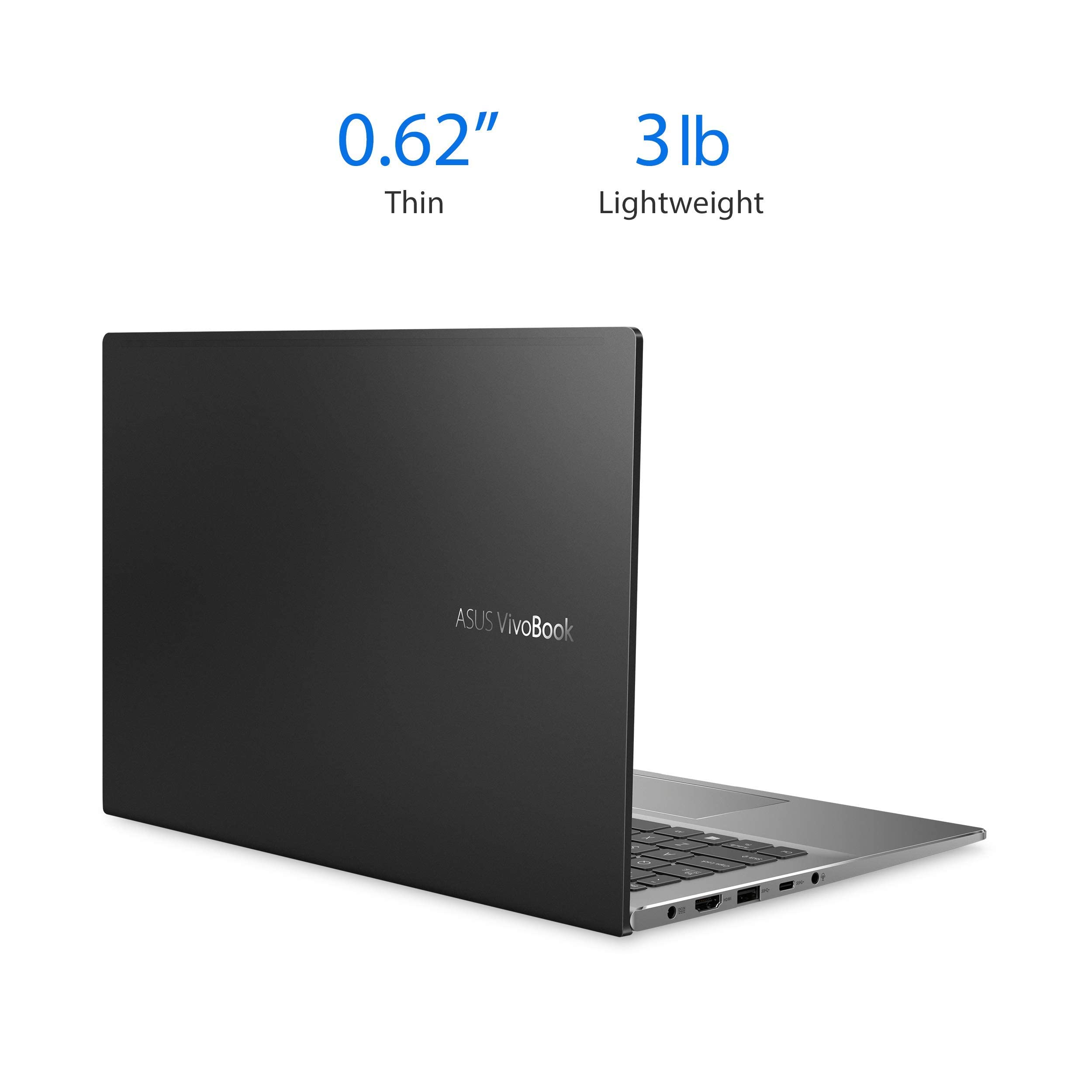 Asus VivoBook S14 S433 Thin and Light 14 FHD Display, Intel Core i5-10210U CPU, 8GB DDR4 RAM, 512GB PCIe SSD, Windows 10 Home, Indie Black, S433FA-DS51 (Renewed)