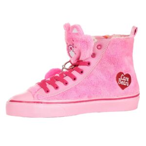 Care Bears Adult Pink Cheer Bear Shoes with Faux Fur and Embroidered Details (US Footwear Size System, Adult, Women, Numeric, Medium, 5)