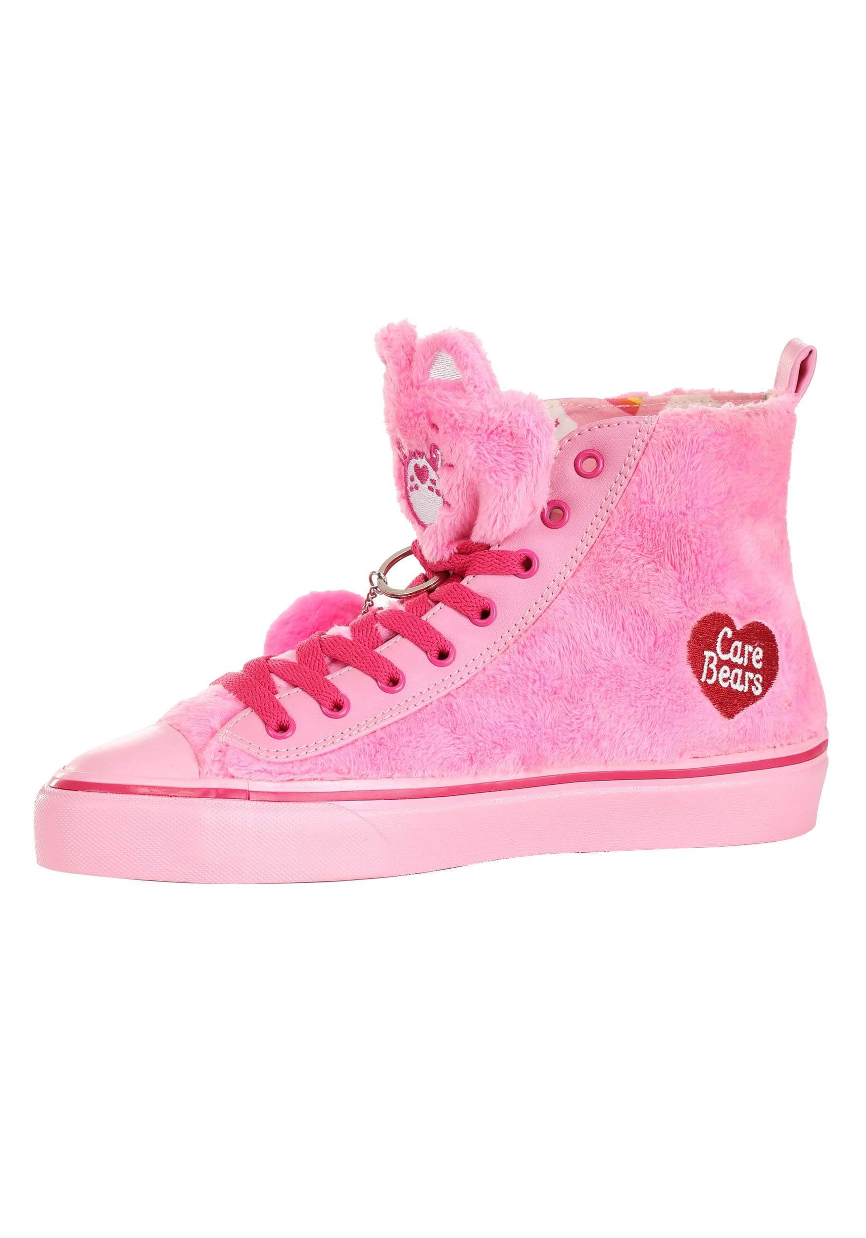 Care Bears Adult Pink Cheer Bear Shoes with Faux Fur and Embroidered Details (US Footwear Size System, Adult, Women, Numeric, Medium, 5)