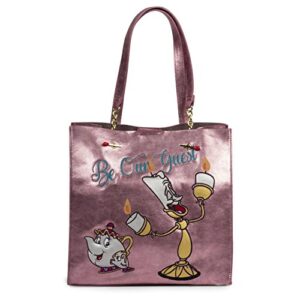 danielle nicole disney purple be our guest beauty and beast tote for women