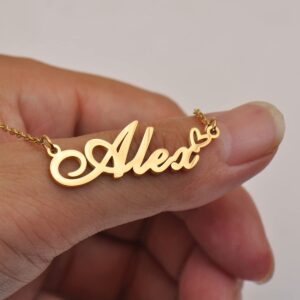 HUAN XUN Unique Name Necklace Gold with Heart Customized Jewelry Gifts for Women Danielle