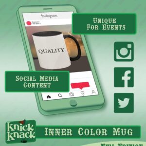 Knick Knack Gifts #nicoles - 11oz Ceramic Colored Handle and Inside Coffee Mug Cup, Black