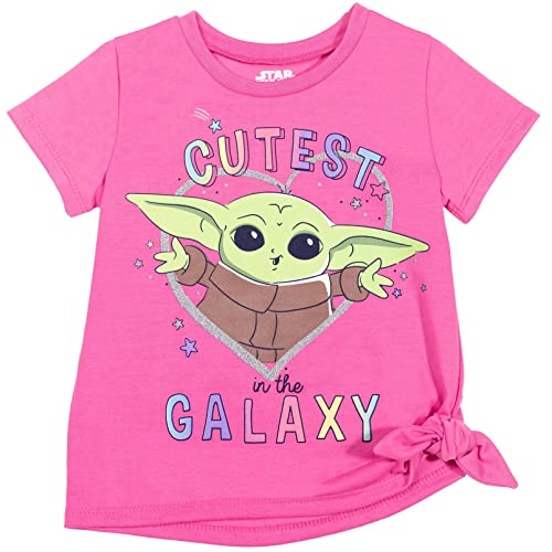 STAR WARS The Mandalorian The Child Toddler Girls Graphic T-Shirt and Leggings Outfit Set Hot Pink 3T