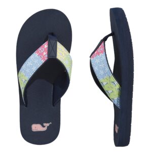 vineyard vines boy's 25th anniversary classic foam flip flop, patchwork, 10 toddler