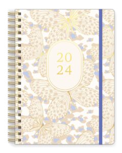 southworth planner (january 2024-december 2024), 8.5" x 11", soft butterfly, premium 28#/105 gsm paper, large twin wire (91042)