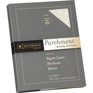 southworth parchment cardstock, 8.5” x 11”, 65 lb/176 gsm, ivory, 100 sheets - packaging may vary (z980ck)