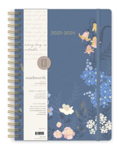 southworth academic planner (july 2023-june 2024), 8.5" x 11", whimsical field, premium 28#/105 gsm paper, twin wire (92041)