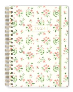 southworth planner (january 2024-december 2024), 8.5" x 11", coral bouquets, premium 28#/105 gsm paper, large twin wire (91056)