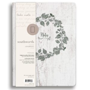 Southworth Large Flex 3-Pack Journals, 6.5" x 8.5", Rustic and Weathered Design, Premium 24 lb/89 gsm Paper, 64 Lined Sheets Each (91436)