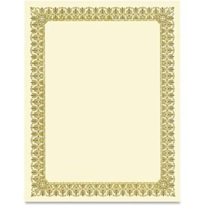 Southworth® Premium Foil Certificates, 8 1/2" x 11", 66 Lb, Ivory/Gold Foil Fleur, Pack Of 15