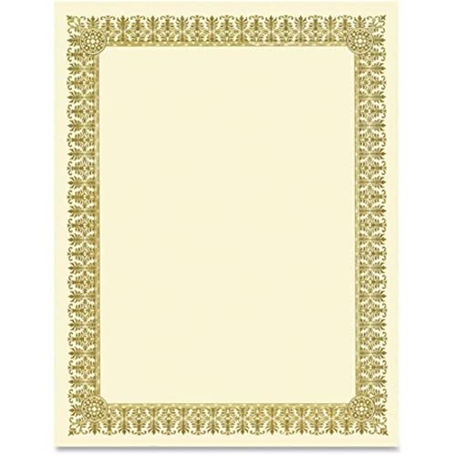 Southworth® Premium Foil Certificates, 8 1/2" x 11", 66 Lb, Ivory/Gold Foil Fleur, Pack Of 15