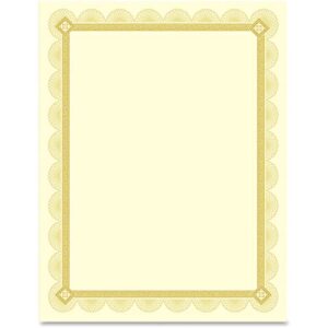 Southworth® Premium Foil Certificates, 8 1/2" x 11", 66 Lb, Ivory/Gold Foil Fleur, Pack Of 15