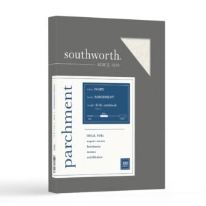 southworth® parchment specialty paper, 8 1/2" x 11", 65 lb, ivory, pack of 100