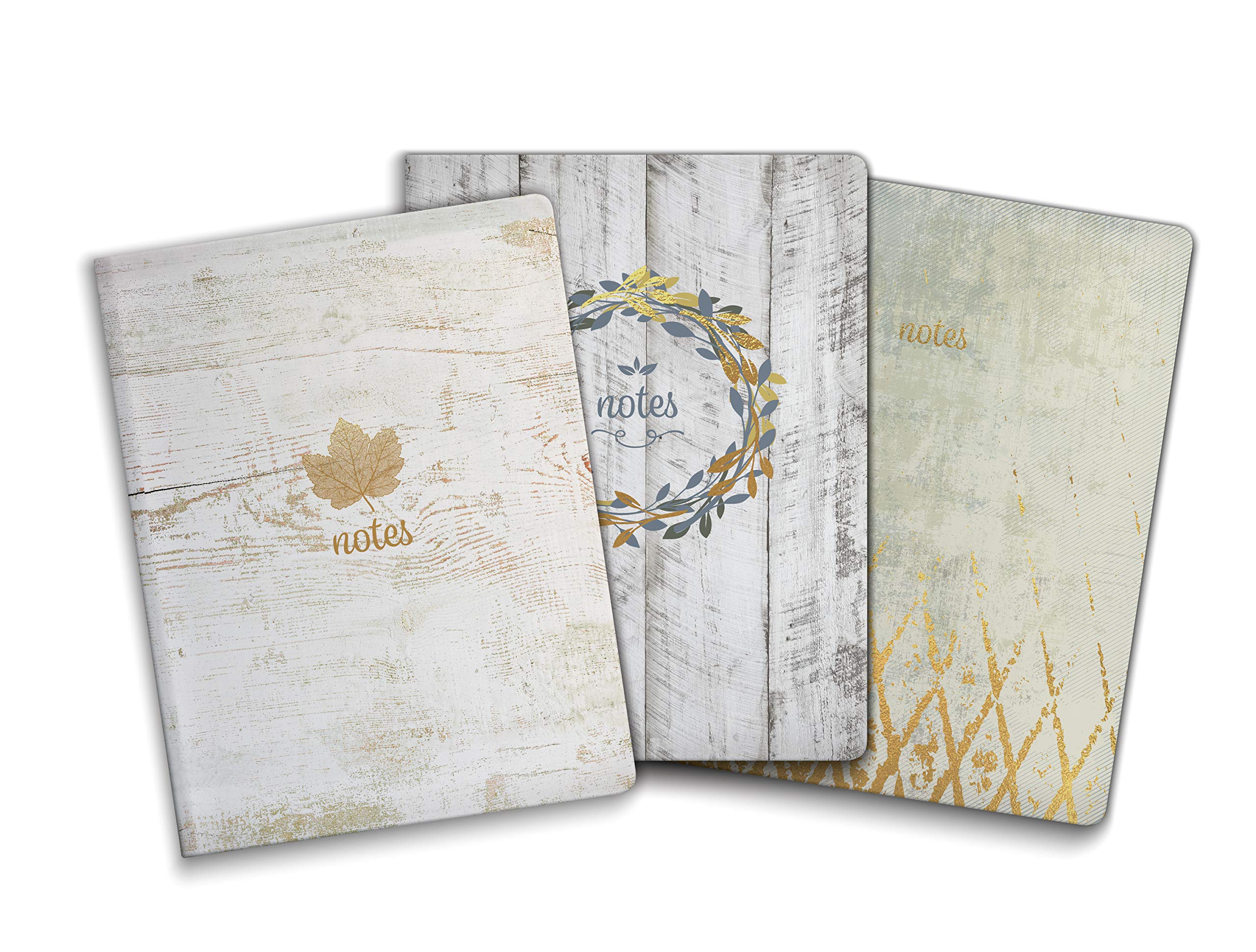 Southworth Premium Journal Set (3pk), 6.5”x 8.5”, Rustic Theme (3 Coordinating Designs), Premium 24lb/89 gsm Paper, Large Flex Journals, 32 Ruled Sheets/64 Pages Per Journal (91920)