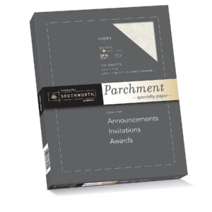 Southworth P984CK336 Parchment Specialty Paper, Ivory, 24lb, 8 1/2 x 11, 100 Sheets