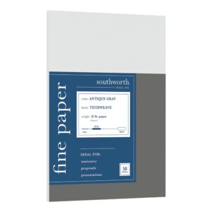 southworth® techweave business multi-use printer & copy paper, antique gray, letter (8.5" x 11"), 50 sheets per pack, 96 brightness