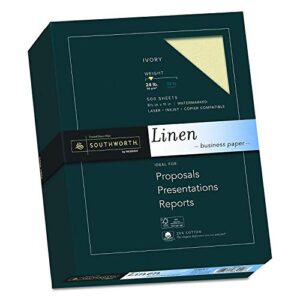 southworth fine linen paper, size 24, ivory, 500 sheets (564c) -2 pack