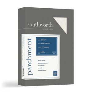 southworth parchment specialty paper, 24 lb bond weight, 8.5 x 11, ivory, 500/ream