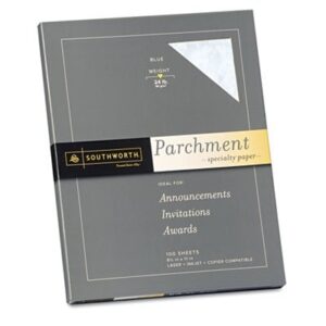 southworth parchment specialty paper, blue, 24lb, 8 1/2 x 11, 100 sheets