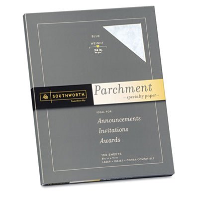 Southworth Parchment Specialty Paper, Blue, 24lb, 8 1/2 x 11, 100 Sheets