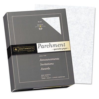 Southworth Parchment Specialty Paper, Blue, 24lb, 8 1/2 x 11, 500 Sheets