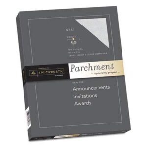 parchment specialty paper, 24 lbs, 8-1/2 x 11, gray, 100/box, sold as 1 package