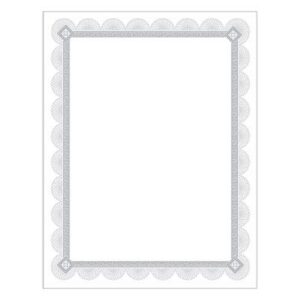 southworth co., premium certificates, white, spiro silver foil border, 66 lb, 8,5 x 11, 15/pack