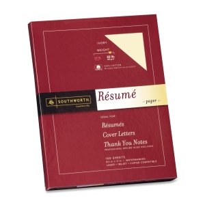 southworth 100 cotton linen resume paper , ivory