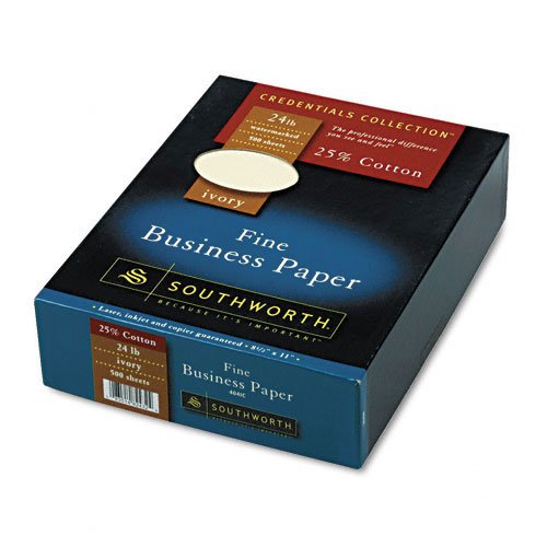 Southworth : Credentials Collection Fine Business Paper, Ivory, 24lb, Letter, 500 Sheets -:- Sold as 2 Packs of - 500 - / - Total of 1000 Each