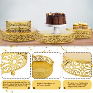 Lallisa 4 Tier Wedding Cake Stand Gold Cake Stands Set 6'' 8" 10" 12" Round Metal Dessert Display Cupcake Holder for Wedding Birthday Baby Shower Graduation Celebration Tea Party Decoration