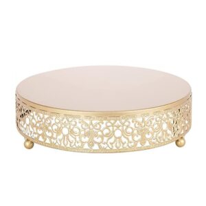 denmer cake stand, gold metal dessert display, small 8inch treat riser, pedestal champagne round cupcake platter tray for afternoon tea, party, wedding