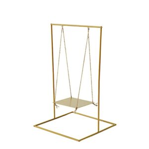 balsacircle 3 feet gold metal swing cake stand hanging dessert display centerpiece party events reception home decorations supplies