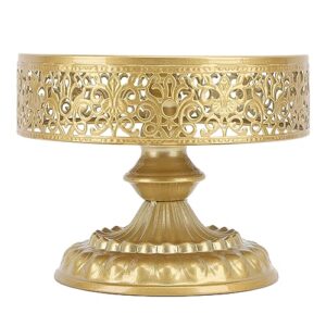 SnOwky Display Treat Stand, Golden Cake Holder Lace Design Easy Assembly Round Treat Display for Home (Size : S 4x8in)