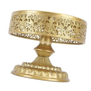 SnOwky Display Treat Stand, Golden Cake Holder Lace Design Easy Assembly Round Treat Display for Home (Size : S 4x8in)