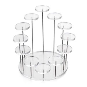 homesogood acrylic riser display shelf,12-tier round jewelry organizer display stand,cosmetics,small collectibles,mini dessert storage rack holder